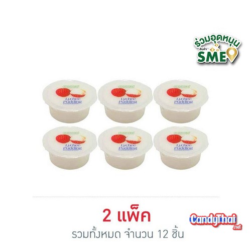 Cocon Pudding, lychee, 80 grams (6 pieces) - Candy Thai