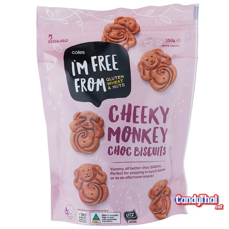 Coles Cheeky Monkey Choc Biscuit 150g. - Candy Thai