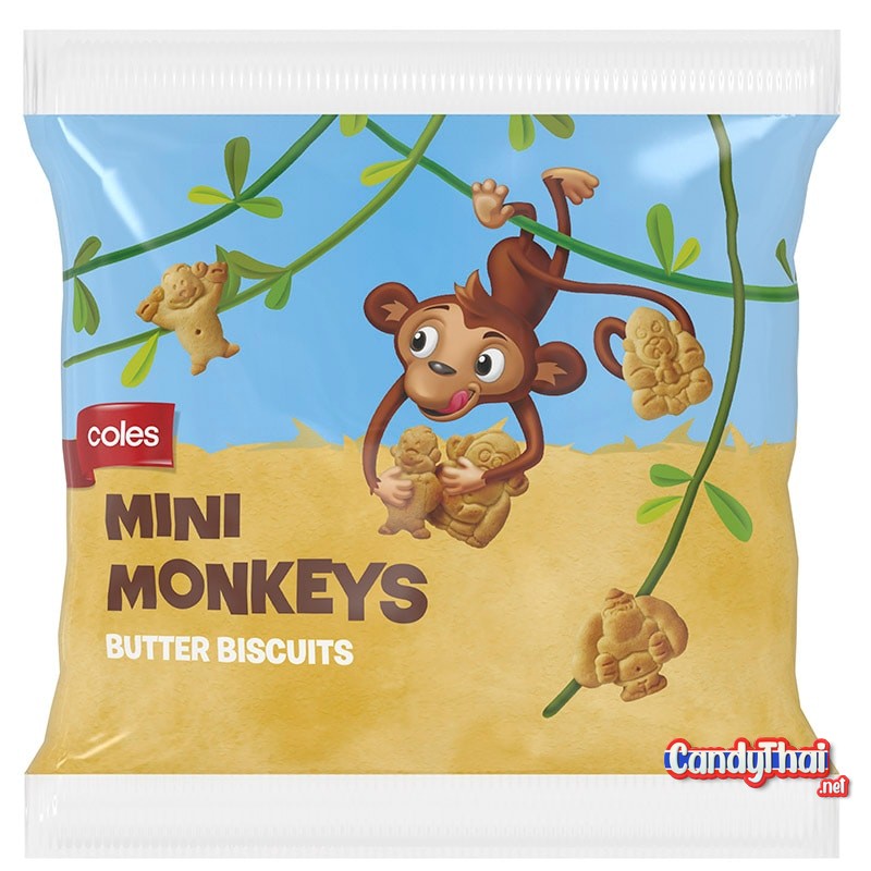 Coles Mini Monkeys Butter Biscuits 250g. - Candy Thai