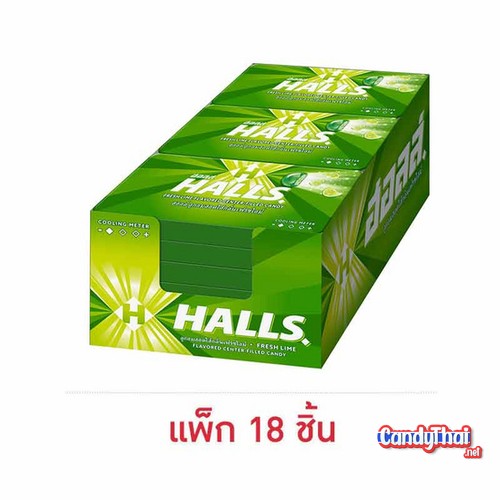 Hall, candy, Fresh Lime, 22.4 grams (18 packs) - Candy Thai