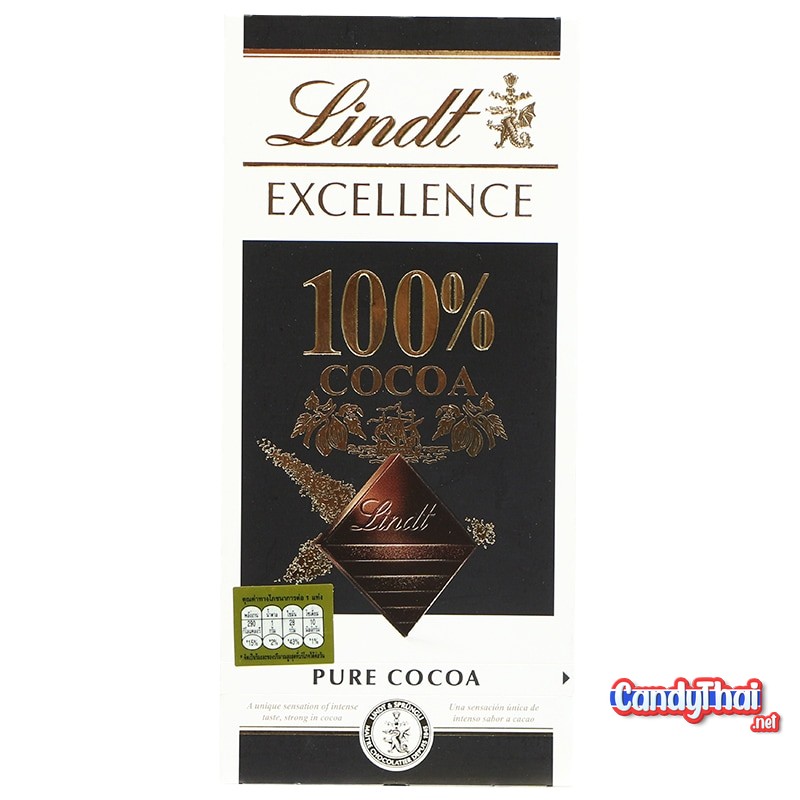 Lindt Excellence 100Percent Chocolate 50g. - Candy Thai