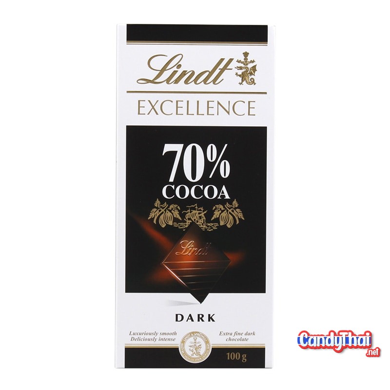 Lindt Excellence Dark Chocolate 70percent Cocoa 100g. - Candy Thai