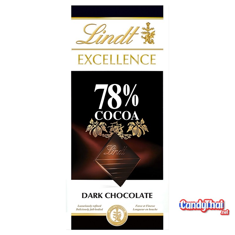 Lindt Excellence Dark Chocolate 78Percent 100g. - Candy Thai
