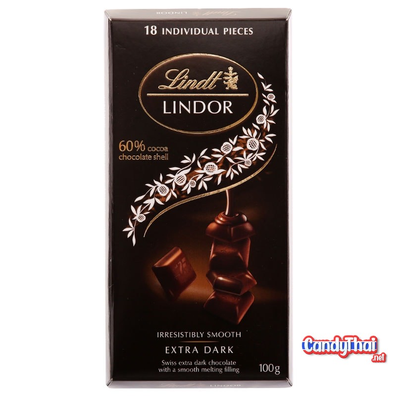 Lindt Lindor Extra Dark 60 percent Cocoa 100g. - Candy Thai