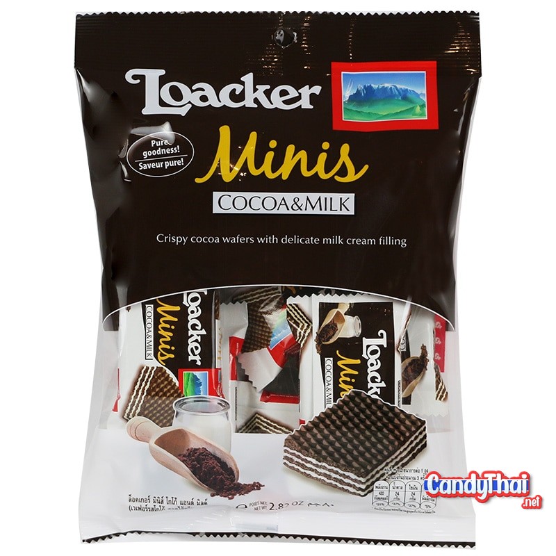 Loacker Minis Cocoa and Milk Wafer 80g. - Candy Thai