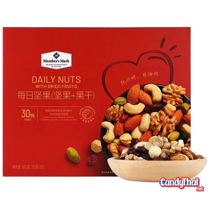 Members Mark Daily Nuts with Dried Fruits 30g. Pack 30 - Candy Thai