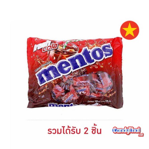 Mentos Candy Fresh Cola Bag 270 grams (100 tablets/bags) - Candy Thai