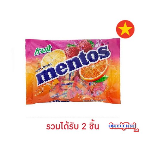 Mentos, soft, chewing candies, fruits, bags (100 tablets) 270 grams ...