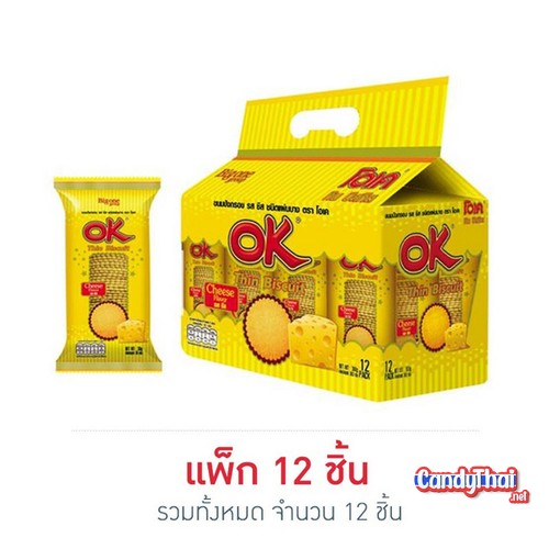 Okay, Biscuits, some sheets, cheese, 30 grams (12 pieces) - Candy Thai