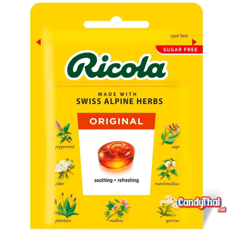 Ricola Original Herb Sugarfee Candy 17.5g. - Candy Thai