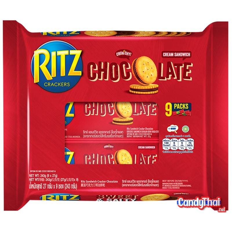 Ritz Sandwich Crackers Chocolate 243g. - Candy Thai