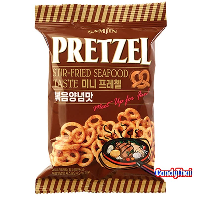 Samjin Pretzel Stir Fried Seafood 85g. - Candy Thai