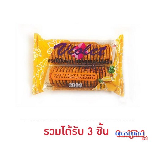 Violet, cracker, pineapple cream filling 165 grams - Candy Thai