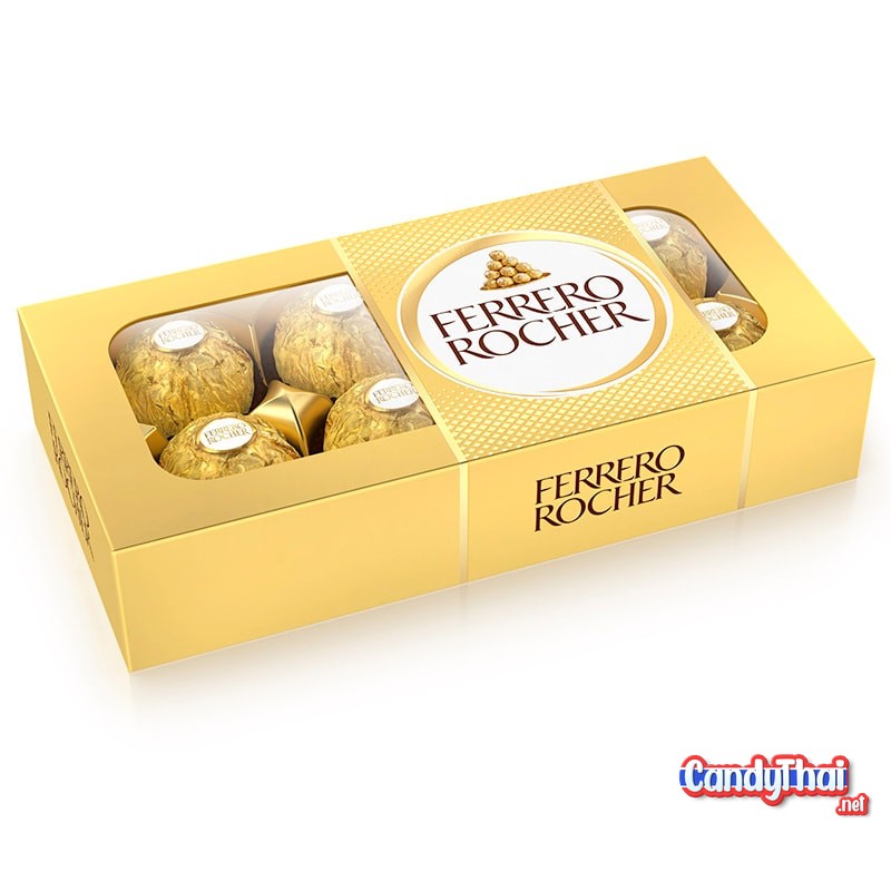 Ferrero Rocher Milk Chocolate and Hazelnut Gold Box 100g. - Candy Thai