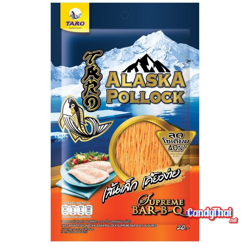 Taro Fish Snack Alaska Pollock Supreme BBQ 15g. - Candy Thai